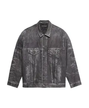 Balenciaga Trompe-l _ Il Denim Jacket - Gray