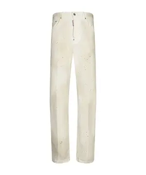 Dsquared2 Paint Splatter Wide Leg Jeans
