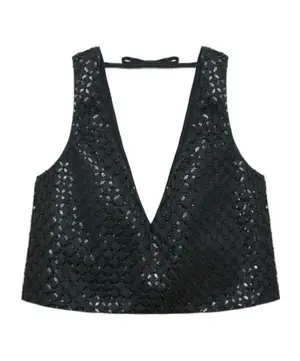 Dorothee Schumacher Sequin Embellished Duchesse Crop Top