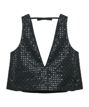 Dorothee Schumacher Sequin Embellished Duchesse Crop Top