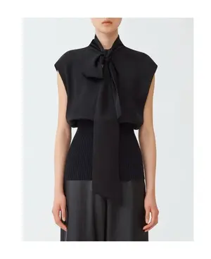 Fabiana Filippi Sleeveless Paneled Blouse With Tie Detail