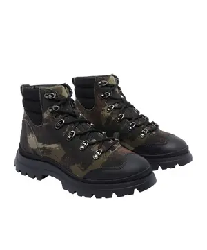 Hogan Camouflage Lace-up Boots