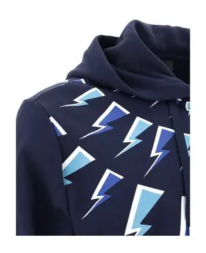 Neil Barrett Lightning Print Hoodie - Black