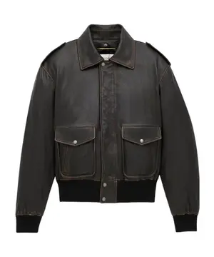 Saint Laurent Zip-up Bomber Jacket - Black