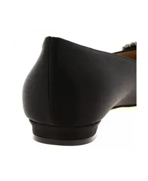 Manolo Blahnik Hangisi Buckle-detail Ballerina Flats - Black
