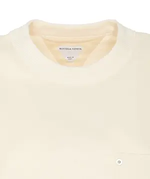 Bottega Veneta Short-sleeved Cropped T-shirt With Logo Pocket