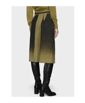 MAISON MARGIELA Gingham Pattern Tie Detailed Midi Skirt