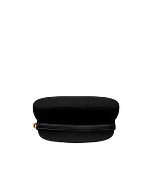 Dior Wool Felt Travel Cap With Calfskin Strap And Gold-plated Cd Logo - Black