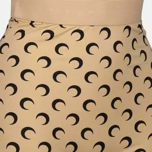 MARINE SERRE Logo-printed Stretch Mini Shorts - Nude