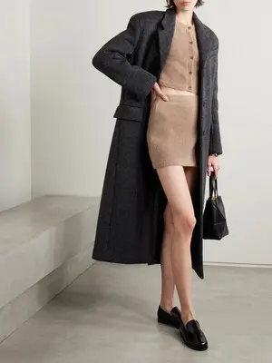 Magda Butrym Elastic Waist Ribbed Hem Skirt - Nude