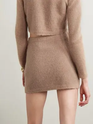 Magda Butrym Elastic Waist Ribbed Hem Skirt - Nude