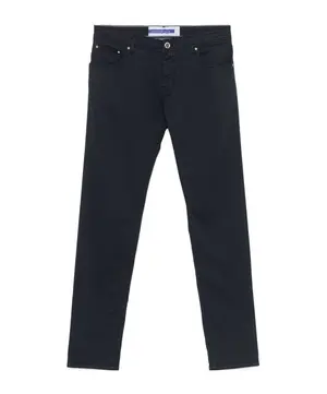 Jacob Cohen Nick Slim Diagonal Stretch Five-pocket Jeans - Black
