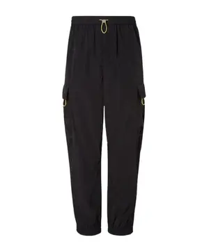 Fendi Ff Embroidered Drawstring Cargo Trousers - Black