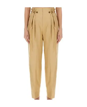 Victoria Beckham Fluid Pleated Wide-leg Trousers - Brown