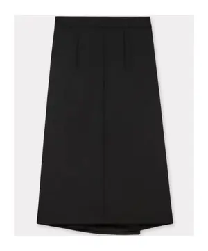 Kenzo Asymmetrical Midi Skirt In Virgin Wool