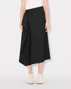 Kenzo Asymmetrical Midi Skirt In Virgin Wool