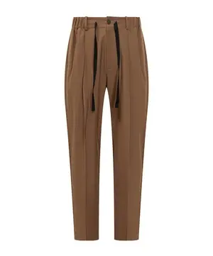 Studio Nicholson Drawstring Waist Tapered Trousers - Brown