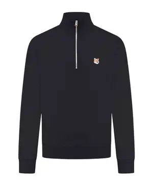 Maison Kitsuné Fox Head Patch Half-zip Sweatshirt