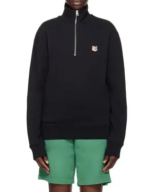 Maison Kitsuné Fox Head Patch Half-zip Sweatshirt