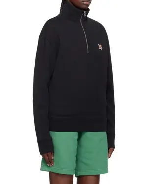 Maison Kitsuné Fox Head Patch Half-zip Sweatshirt