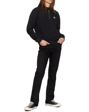 Maison Kitsuné Fox Head Patch Half-zip Sweatshirt