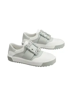 ROGER VIVIER Very Vivier Embellished Leather Sneakers