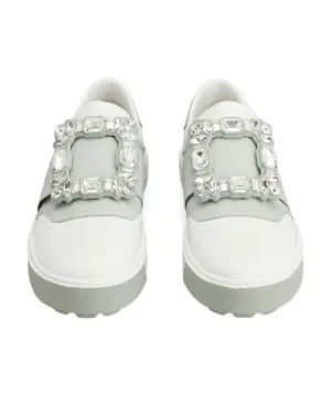 ROGER VIVIER Very Vivier Embellished Leather Sneakers