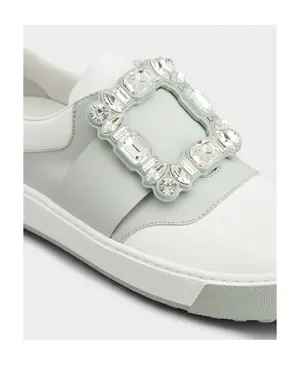 ROGER VIVIER Very Vivier Embellished Leather Sneakers