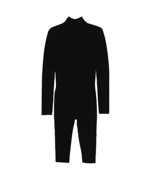 Rick Owens Ribbed High Neck Long Sleeve Playsuit - Black