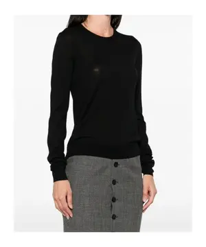 Saint Laurent Cassandre Crewneck Jumper - Black