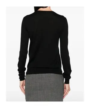 Saint Laurent Cassandre Crewneck Jumper - Black