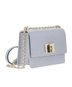 Furla Flip Shoulder Bag With Chain Strap - Gray