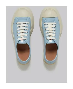 Marni Light Blue Nappa Leather Lace-up Sneakers - Nude