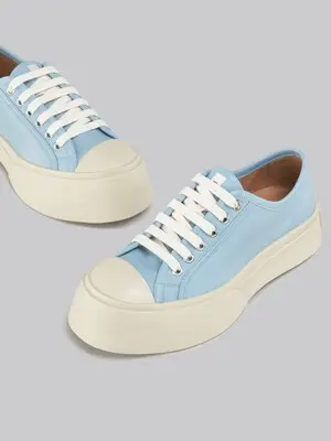Marni Light Blue Nappa Leather Lace-up Sneakers - Nude