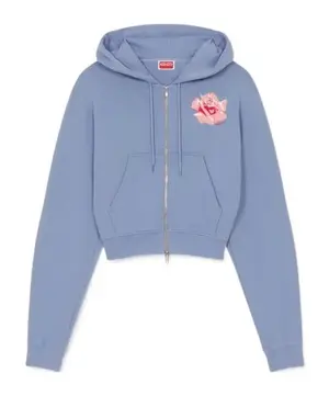Kenzo Rose Printed Zipped Hoodie