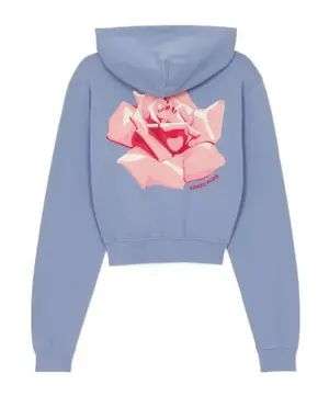Kenzo Rose Printed Zipped Hoodie