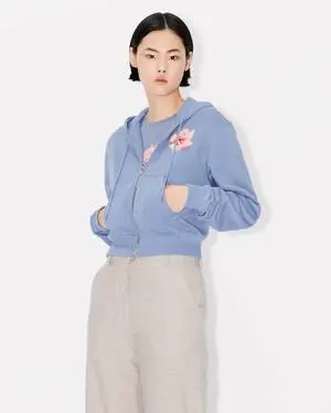 Kenzo Rose Printed Zipped Hoodie