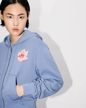 Kenzo Rose Printed Zipped Hoodie