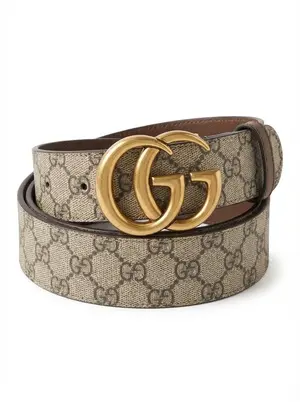 Gucci Gg Marmont Reversible Belt - Gray