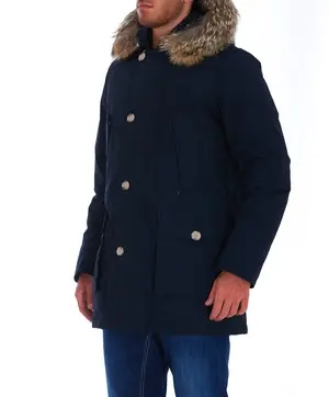 Woolrich Hooded Cotton-padded Jacket With Fur Trim