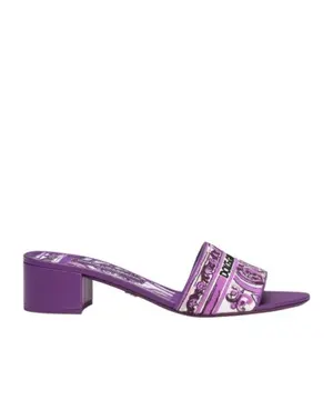 Dolce & Gabbana Maiolica Embroidered Almond-toe Sandals