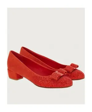 FERRAGAMO Vara Bow Embellished Pumps - Red