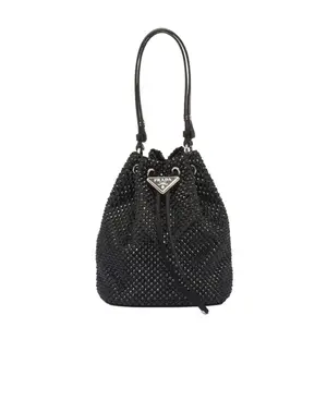 Prada Crystal Embellished Drawstring Mini Bag