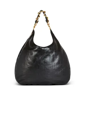 Balmain 1945 Soft Monogrammed Hobo Bag