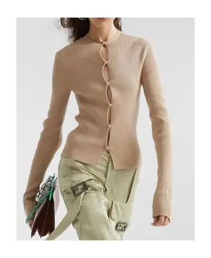 Fendi Buttoned Long-sleeved Cardigan - Nude