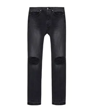 Rhude Distressed Relaxed Fit Jeans - Black