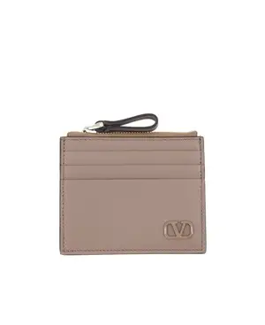Valentino Garavani Vlogo Plaque Cardholder - Nude