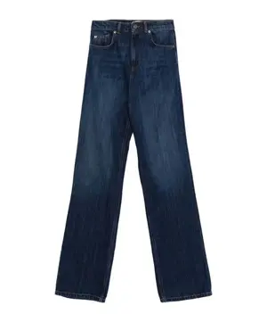 TWINSET Wide-leg Jeans With Lapel Belt And Logo Details - Black