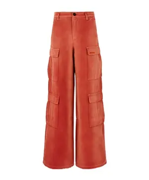 Heron Preston High-waisted Wide-leg Cargo Pants - Red
