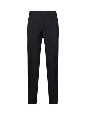 Prada Logo Detailed Tapered Leg Trousers - Black